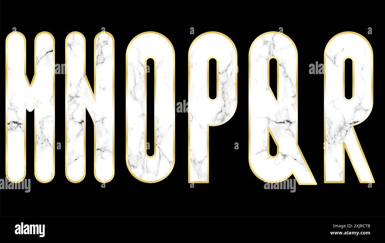 Abstract marble and golden alphabet letters pack collection ...