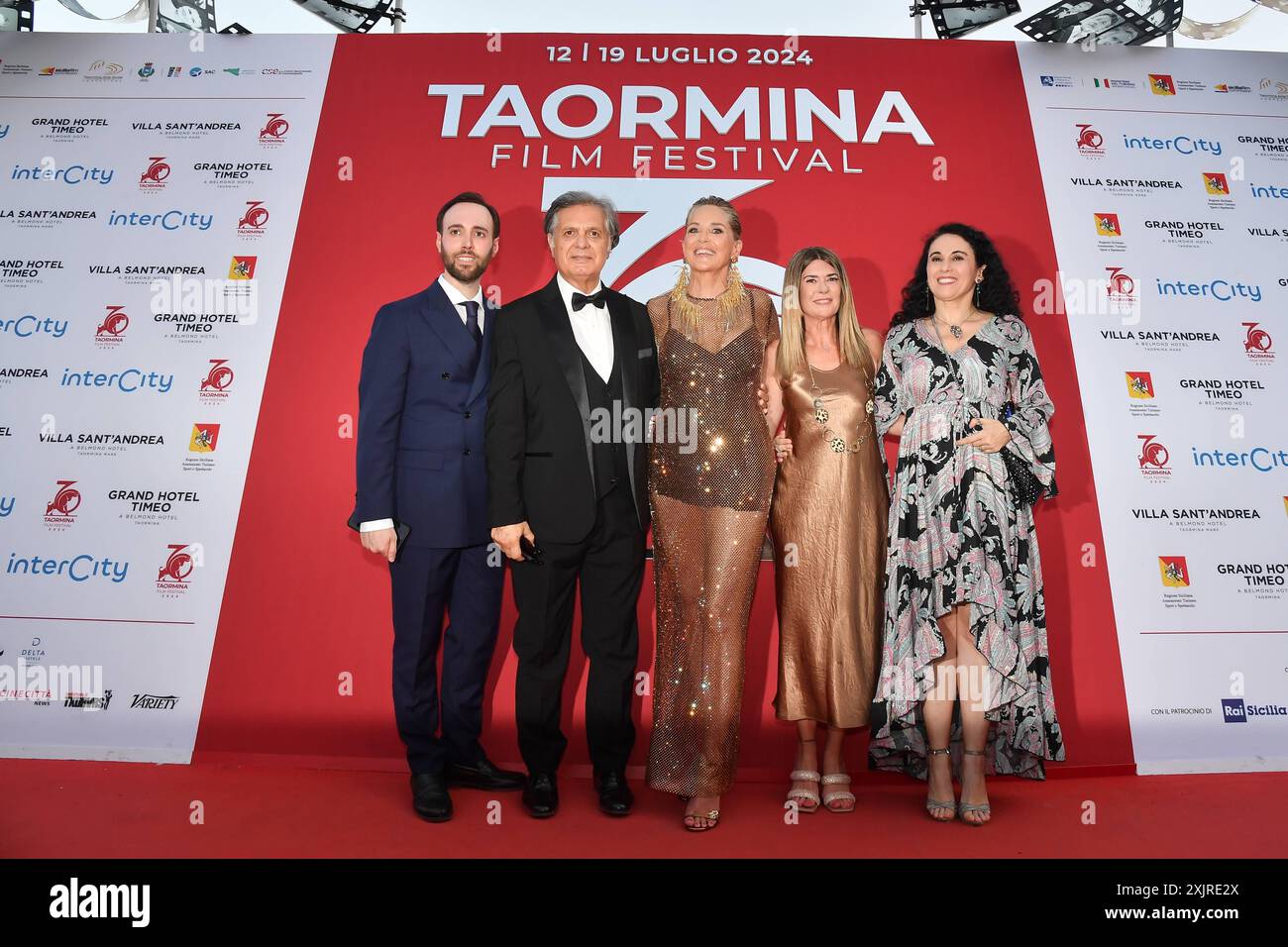 Taormina: Taormina Film Festival. Sharon Stone at the red carpet. In the photo: Marco Fallanca ...