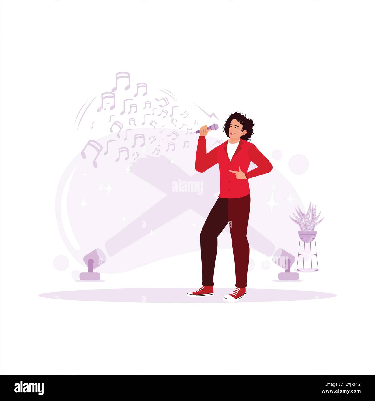 Concert appearance vocalist Stock Vector Images - Alamy