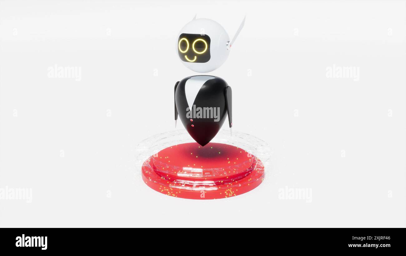 3D chat bot assistant help AI 3d render Stock Photo - Alamy