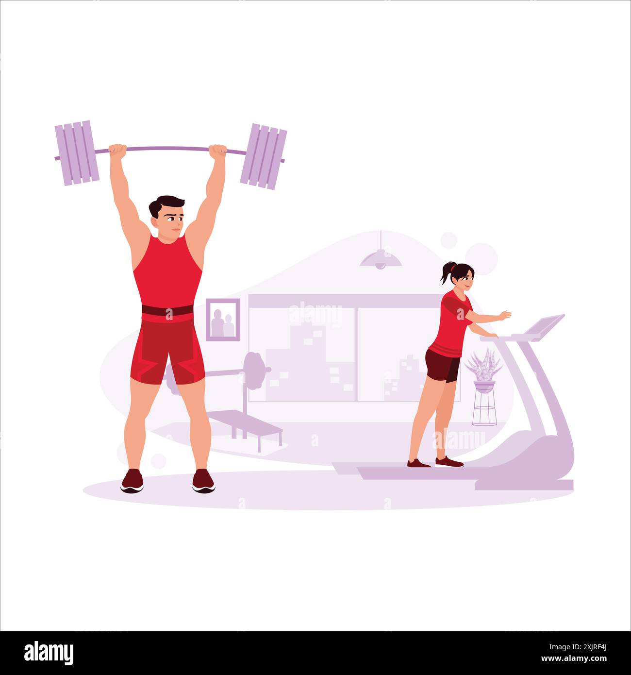 Lifts barbell vector vectors hi-res stock photography and images - Alamy