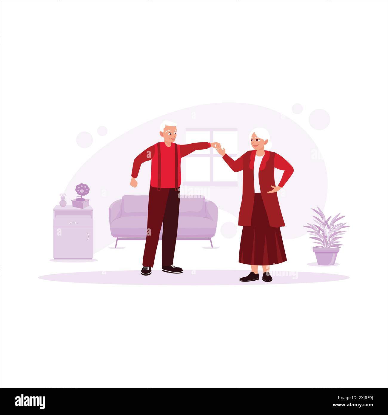 Elderly music care Stock Vector Images - Alamy