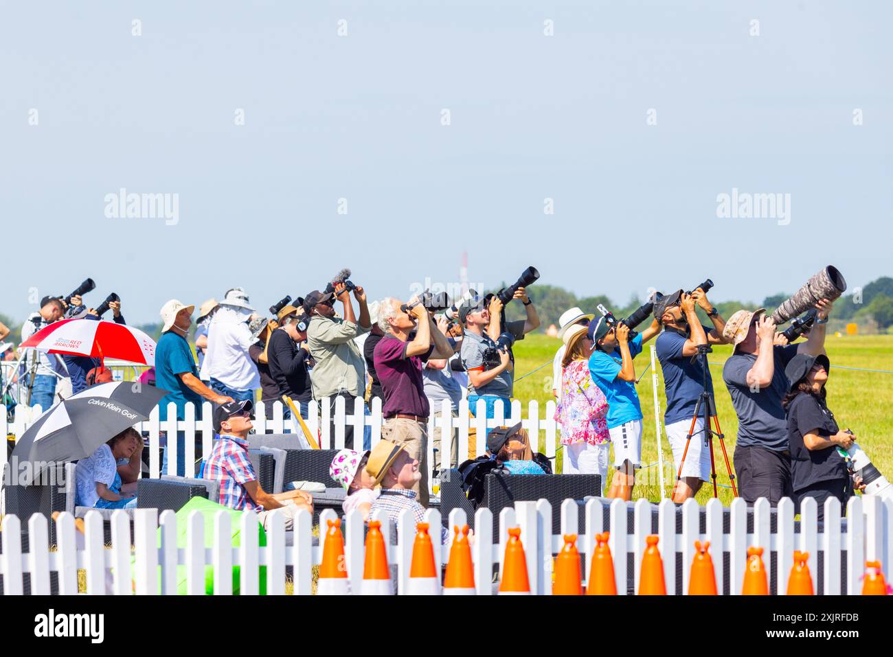 Fairford, UK. 19 JUL, 2024. People take photographs of the airshow ...