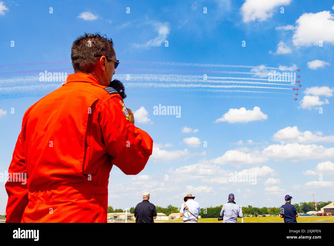 Fairford, UK. 19 JUL, 2024. Graeme Muscat, Red 10, watches over the Red ...