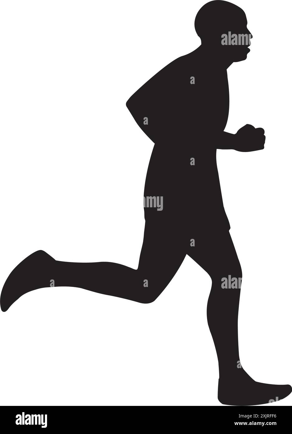 Running man side view vector silhouette. Running man, teenager side ...