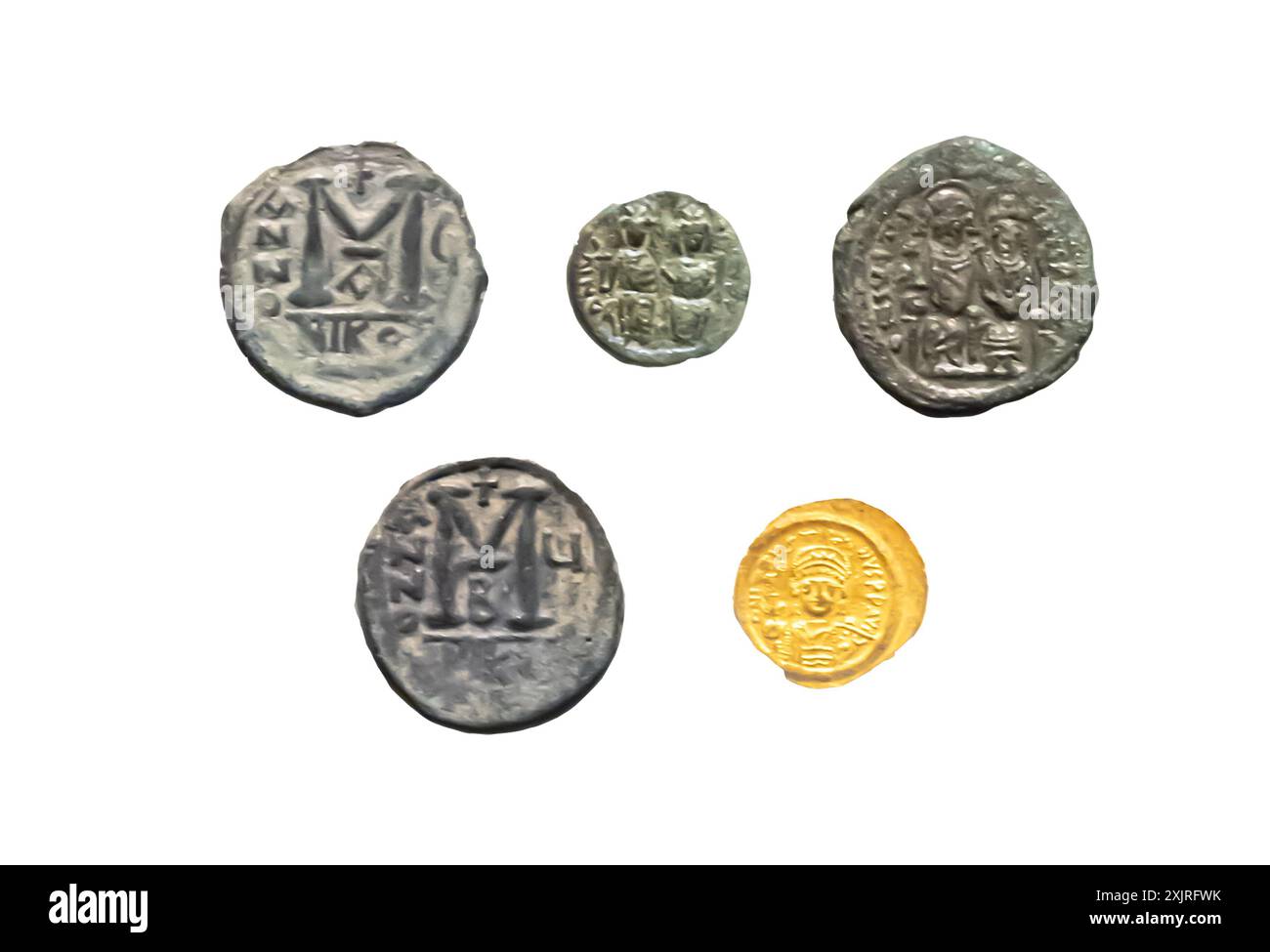 Byzantine coins, Emperor Justin II or Justinus II (565-578 AD), Eastern ...