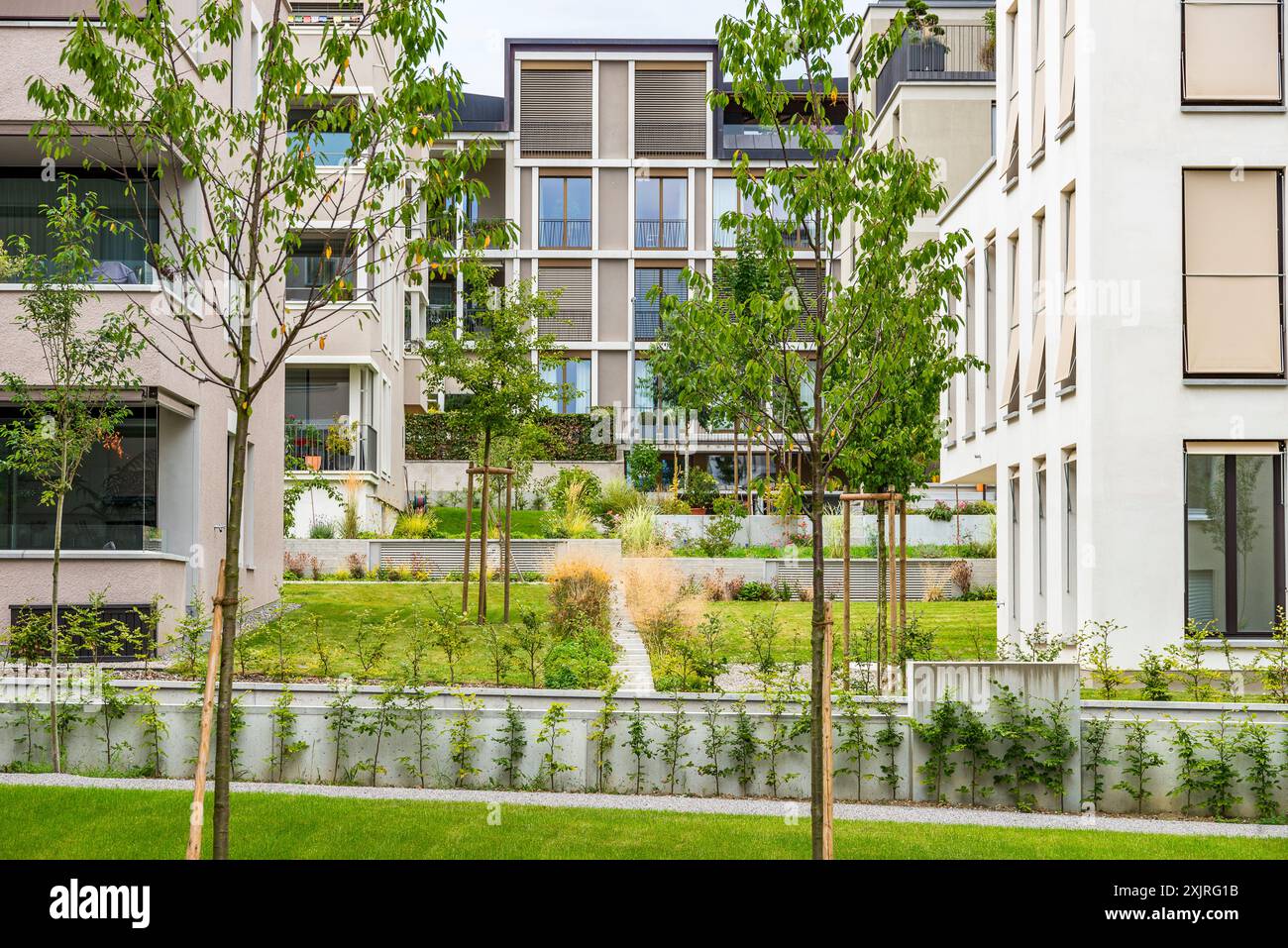 Modern Green Residential Area in Bern Canton, Switzerland Stock Photo ...