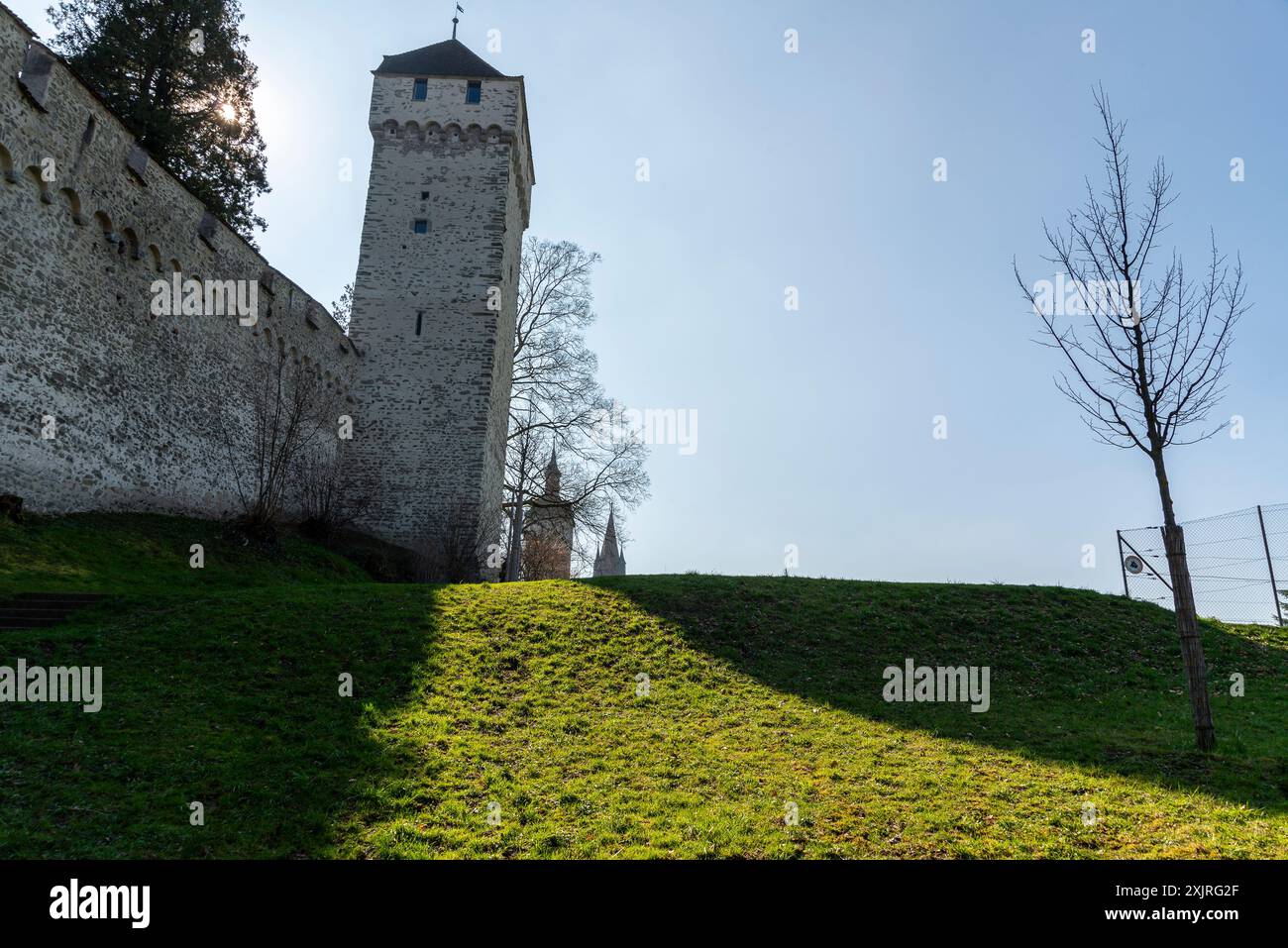 Tower and Walls of Historic Fortified City of Lucerne, Switzerland ...