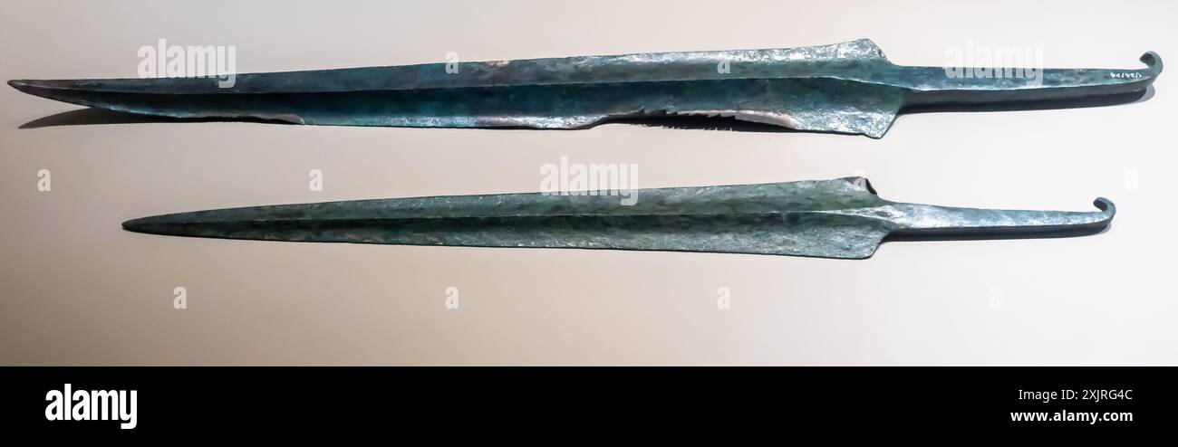Bronze swords, Bronze Age. Izmir museum Turkey Stock Photo - Alamy