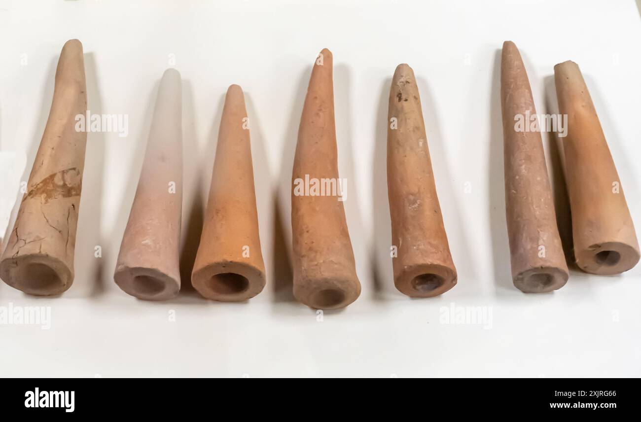 Terracotta wall of mosaic nails, Chalcolithic age, Hassek Höyük ...