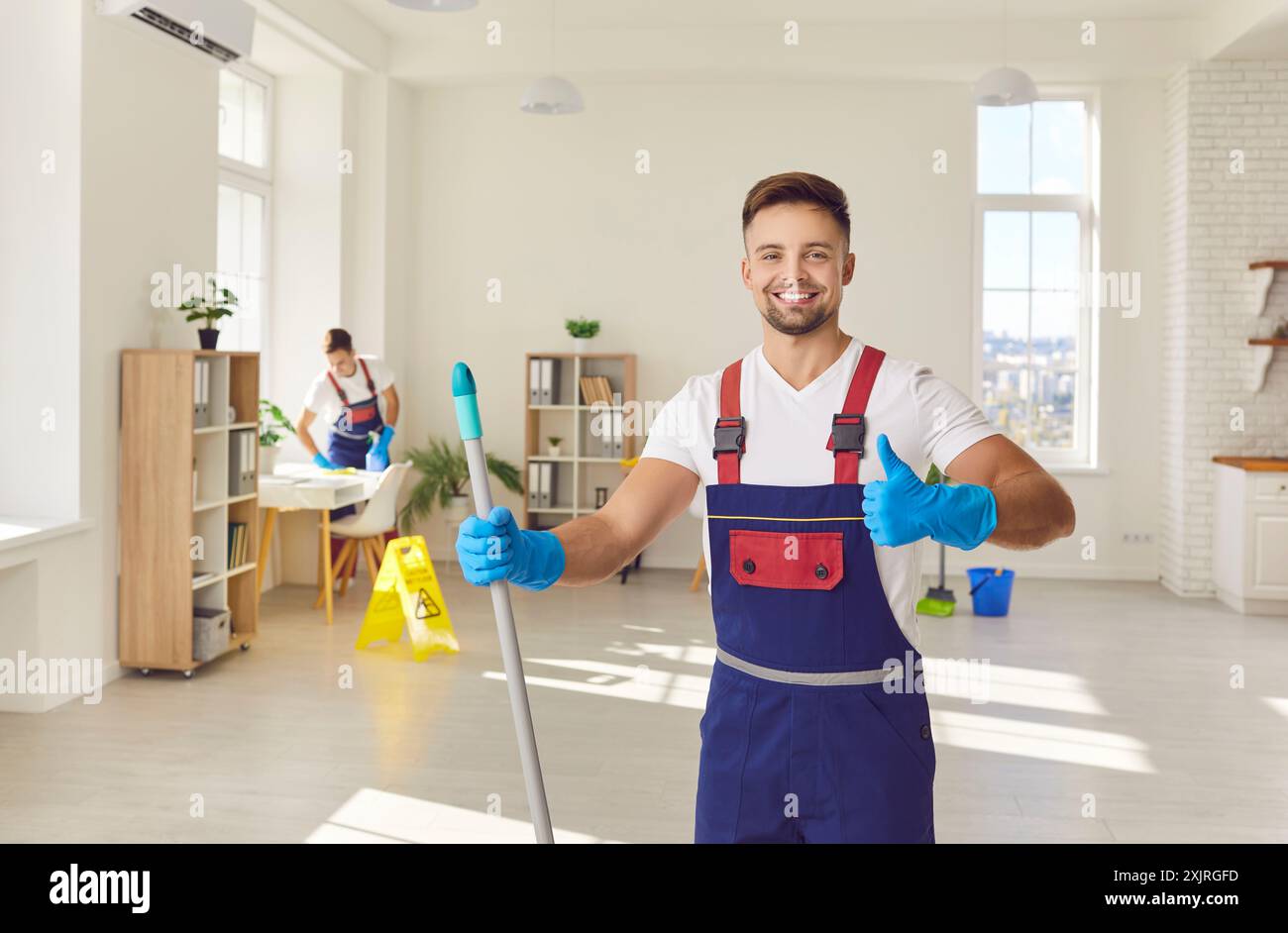 Male janitor detergents team hi-res stock photography and images - Alamy