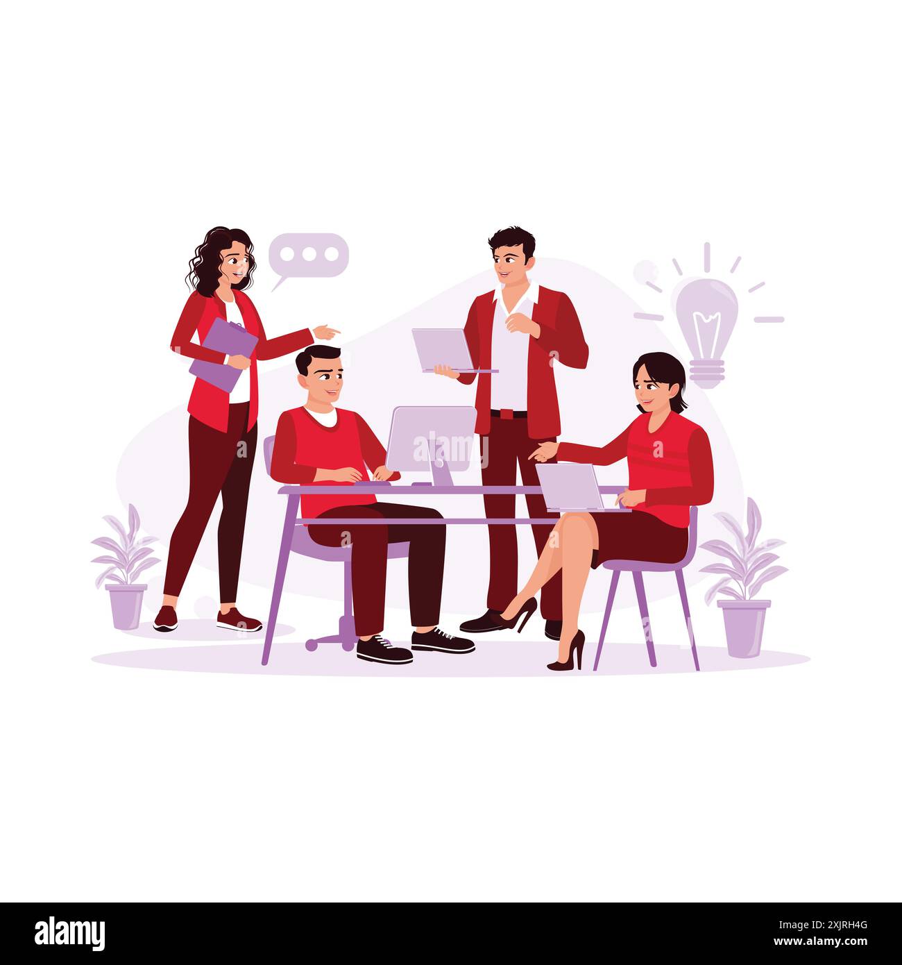 businessman having a meeting with his colleagues in the office ...