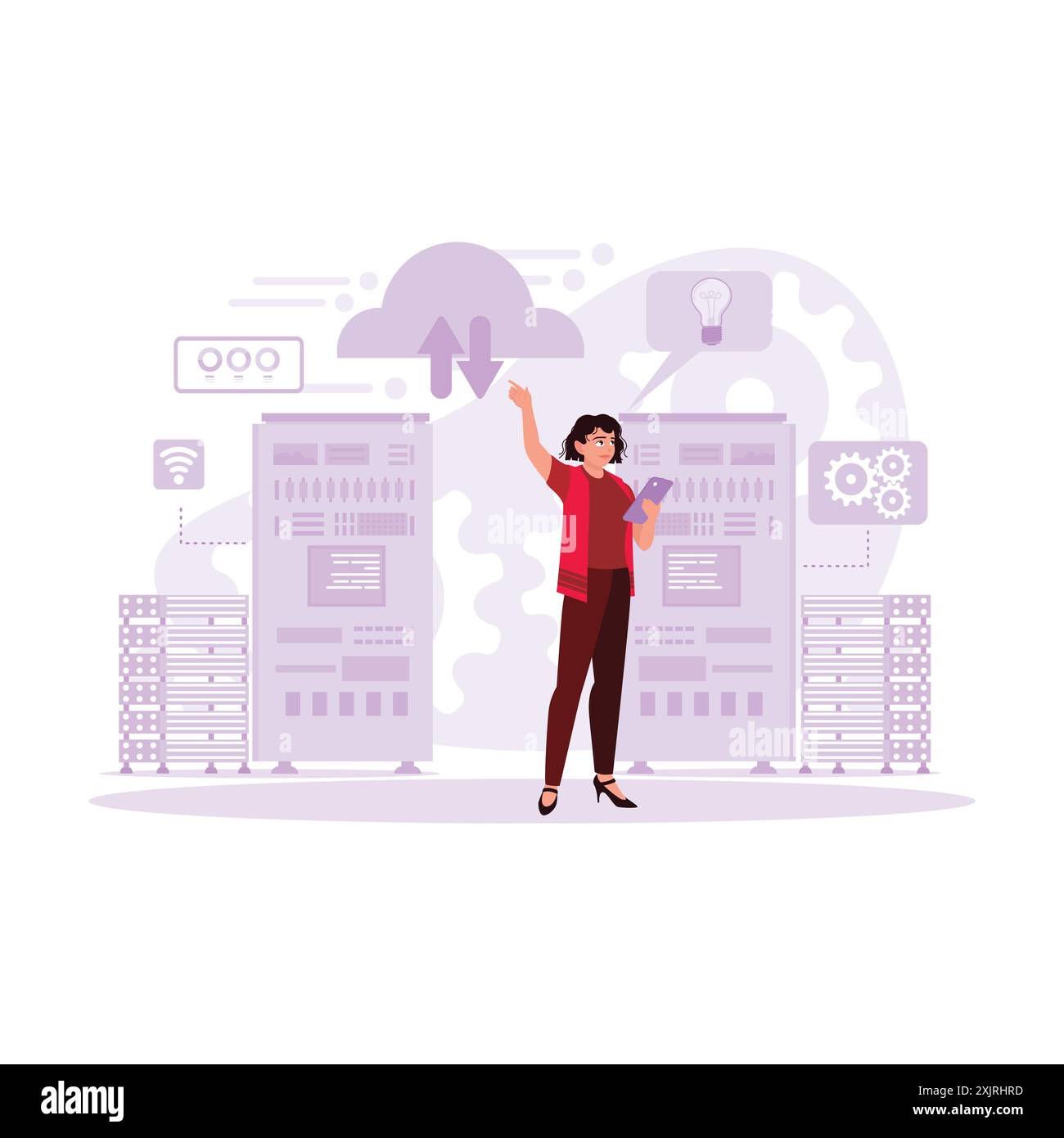 Engineer woman in network Stock Vector Images - Alamy