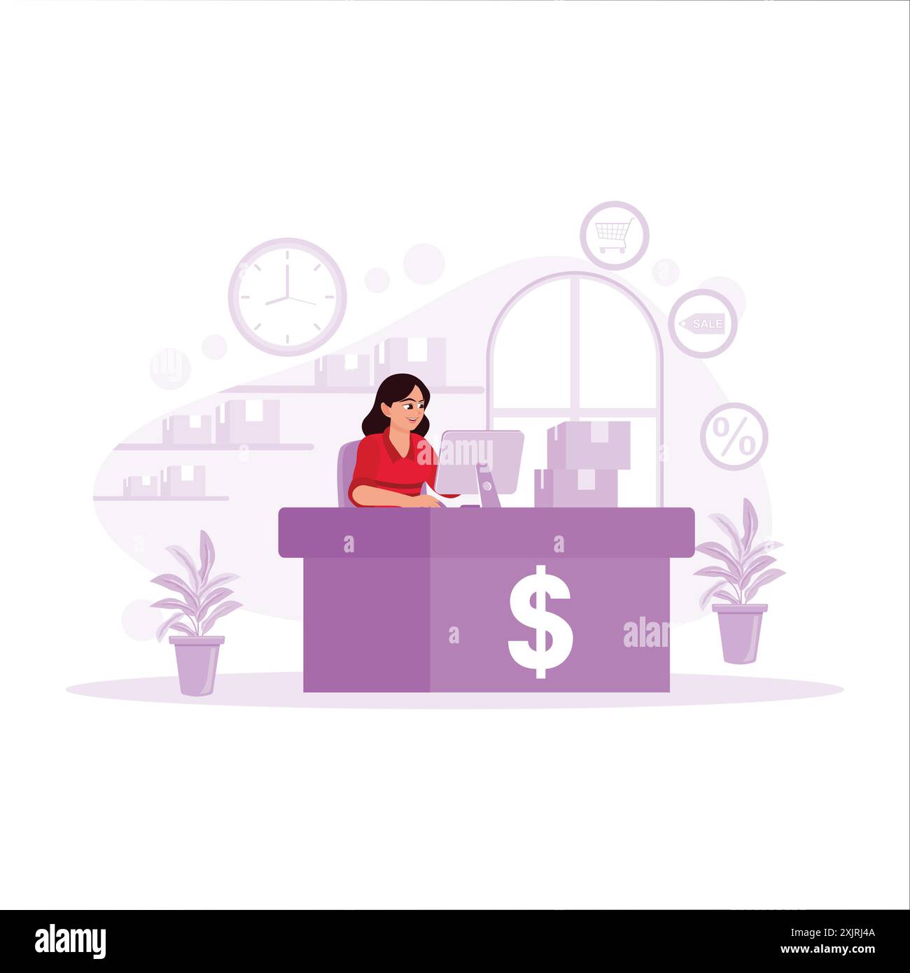 Portrait woman small business owner Stock Vector Images - Alamy