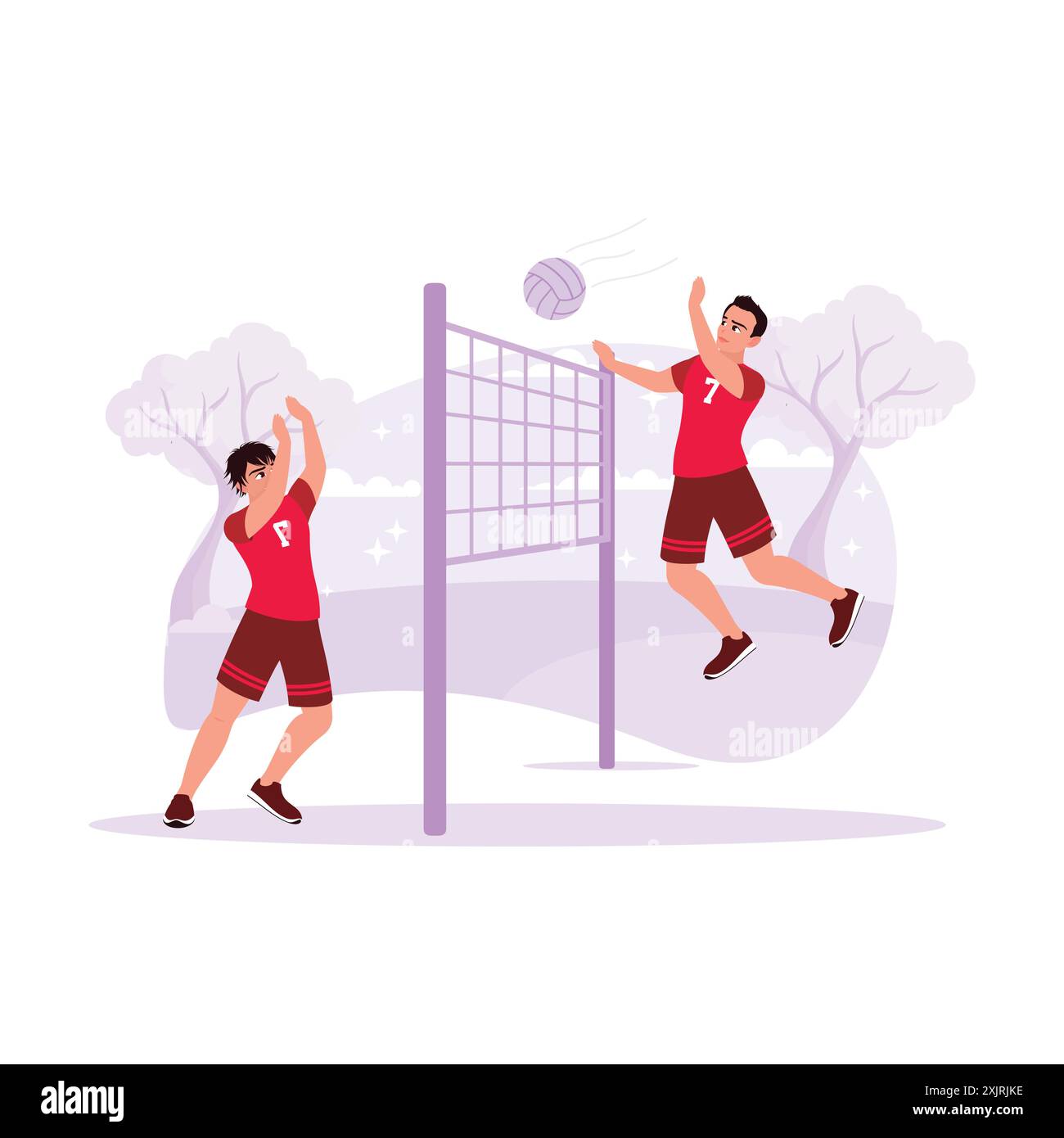 Two volleyball players Stock Vector Images - Alamy