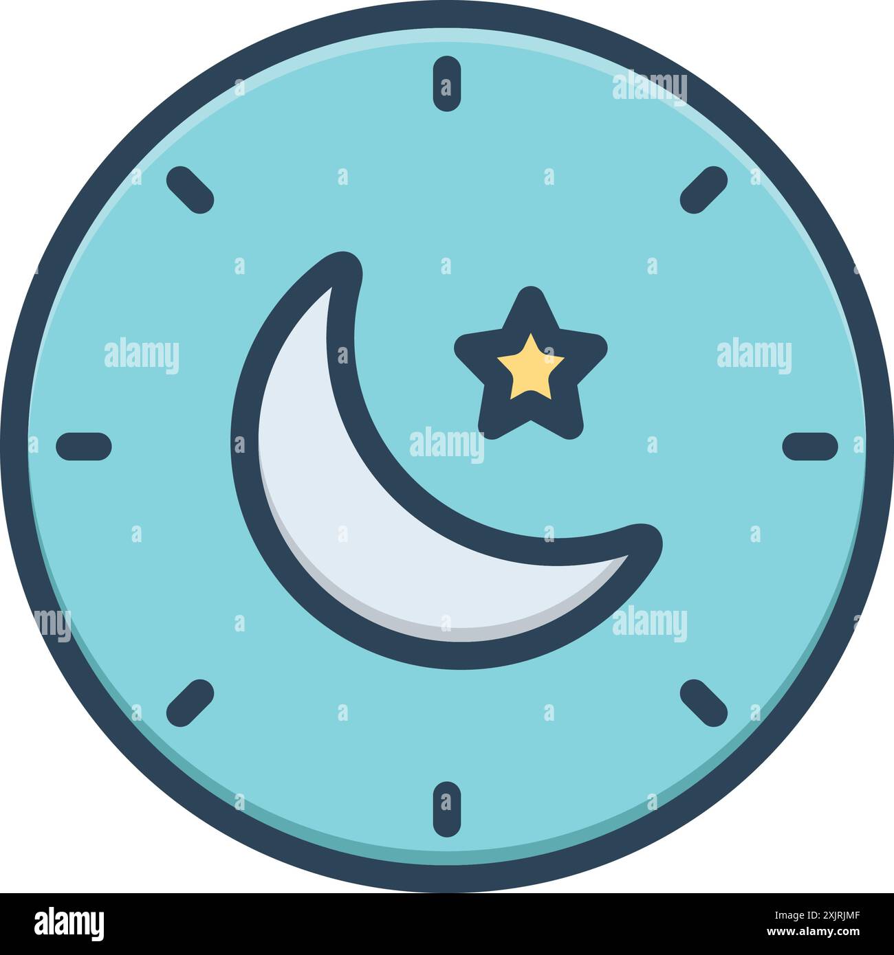 Moon clock icon logo hi-res stock photography and images - Alamy