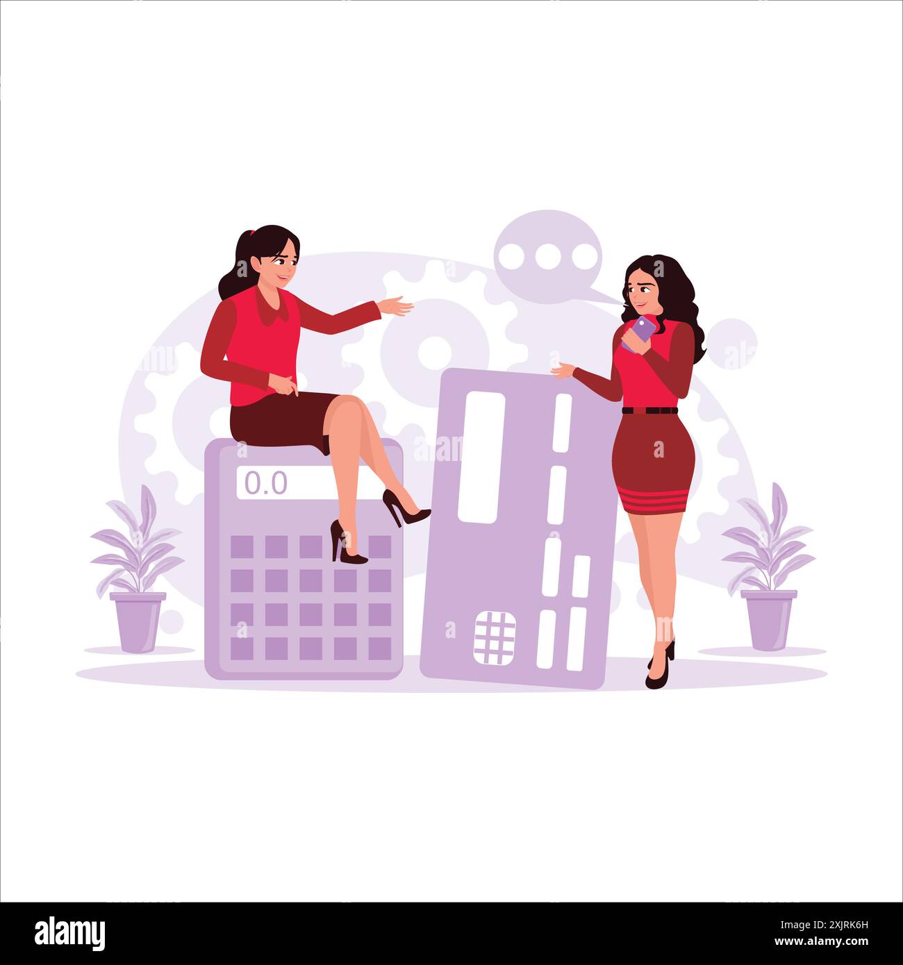 Shopping discussing Stock Vector Images - Alamy