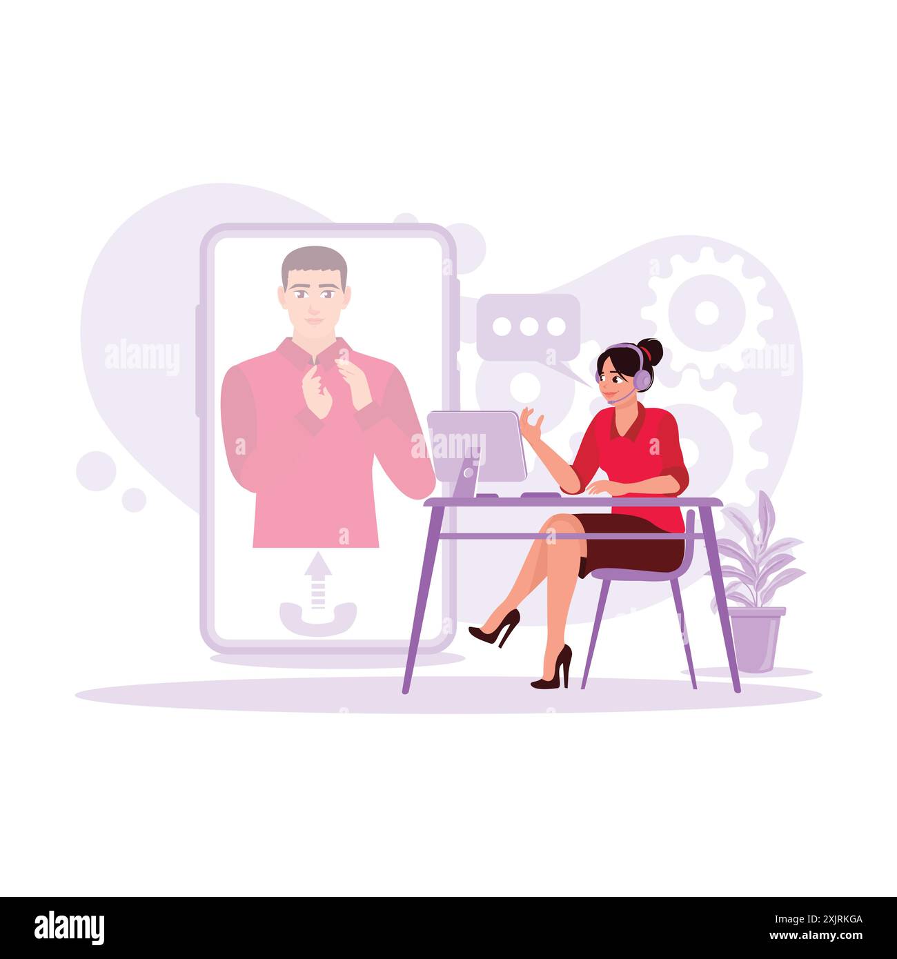 Young female tutor teaching Cut Out Stock Images & Pictures - Alamy