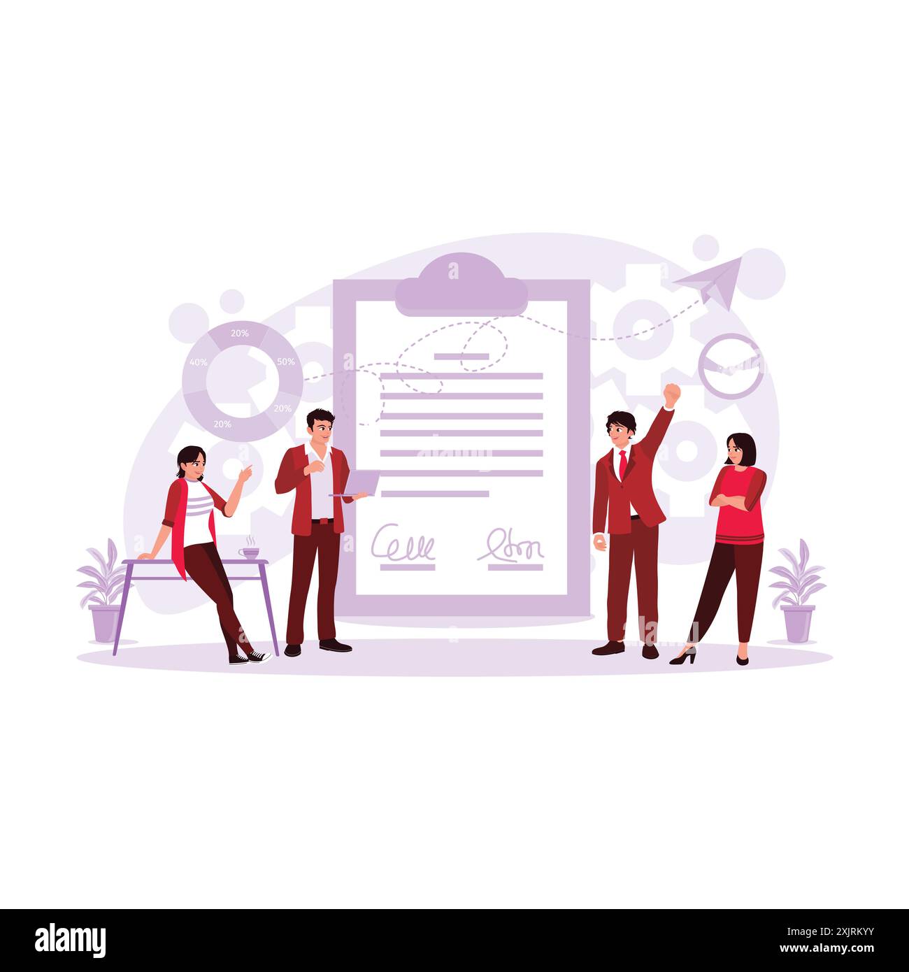 Group of teamwork colleagues having fun and celebrating successful ...