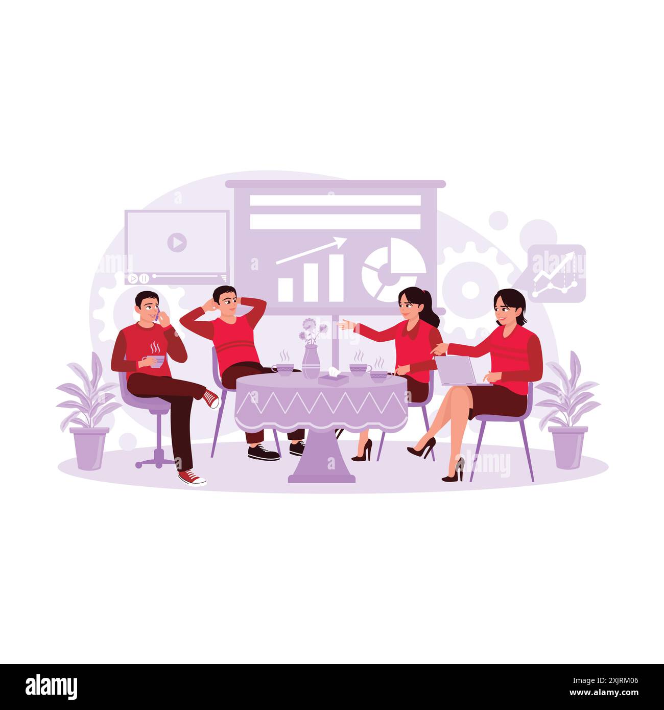 Team gathering Stock Vector Images - Alamy