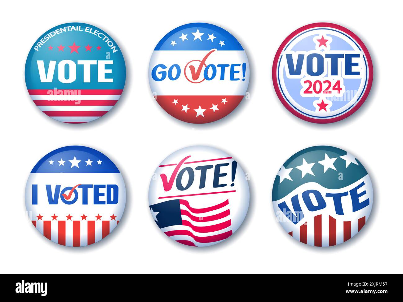 United States of america presidential election vote 2024 badges set ...