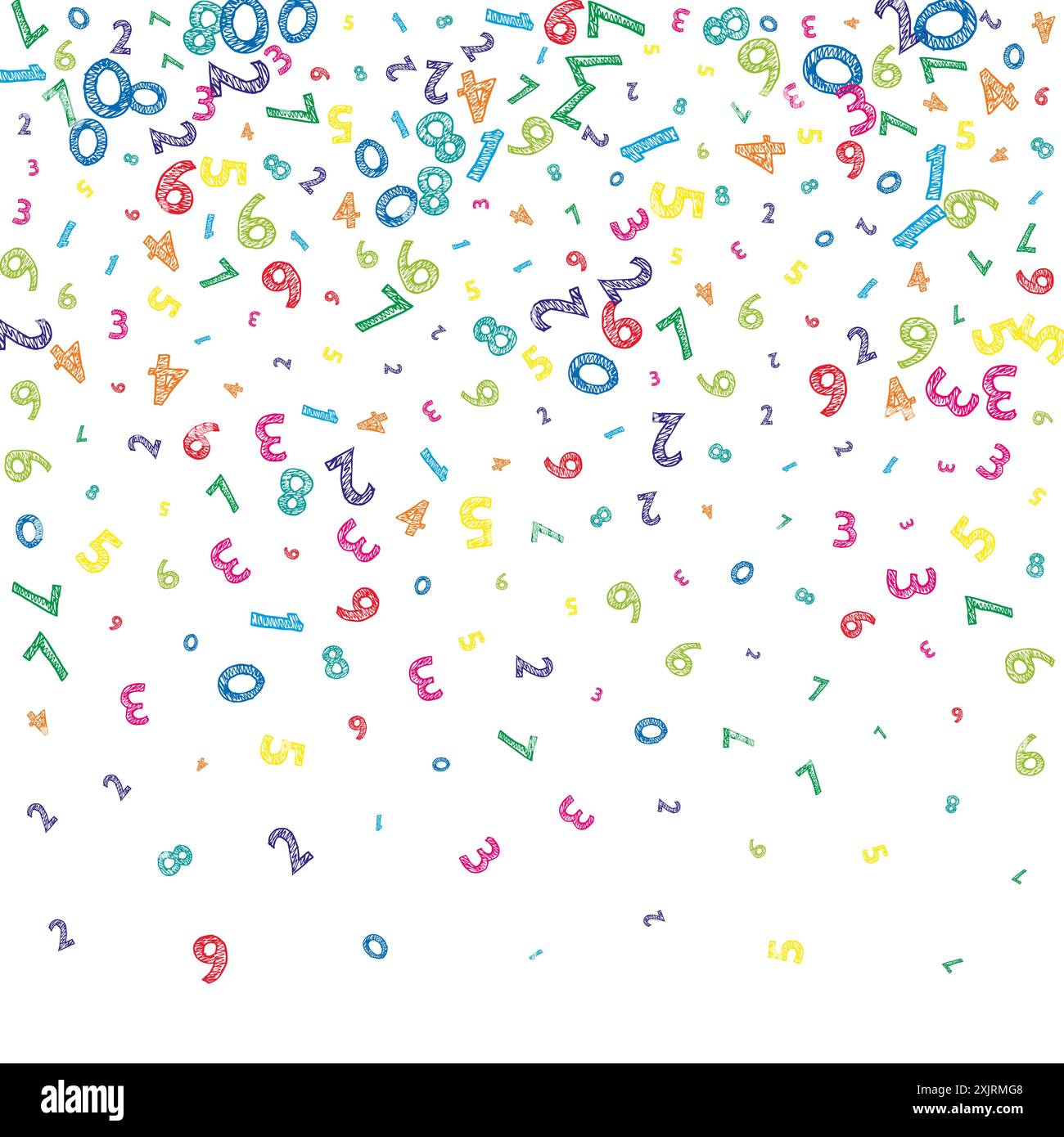 School notebook cover. Colorful childish floating letters of Latin ...