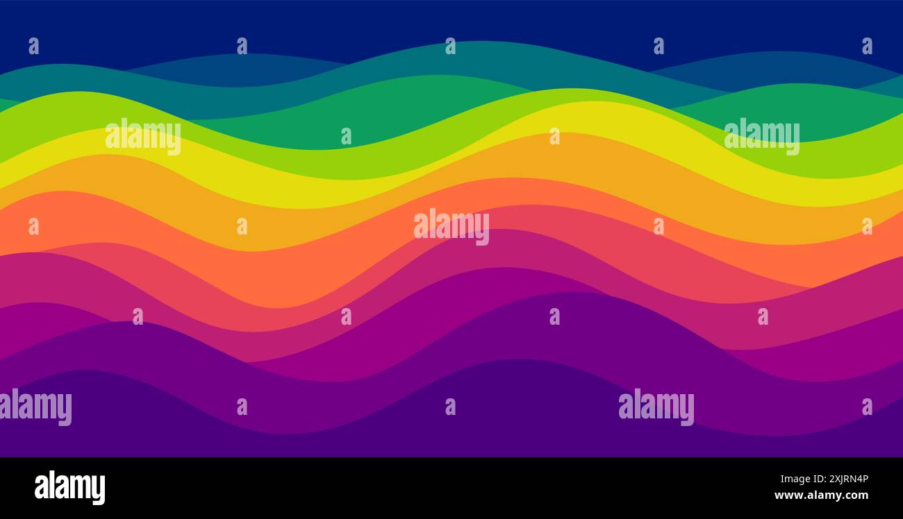 Colorful, rainbow waves, seamless, abstract, gradual background ...