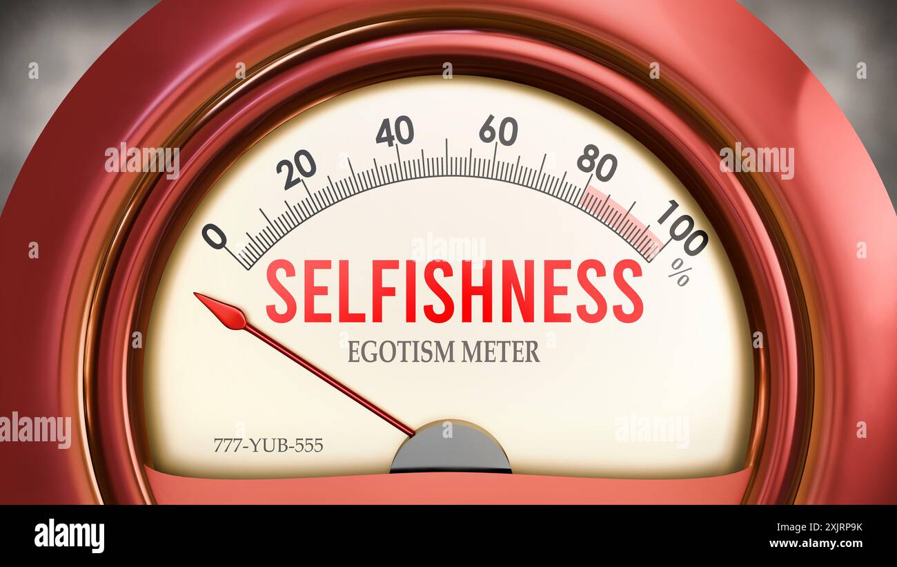 Selfishness and Egotism Meter that hits less than zero, showing an ...
