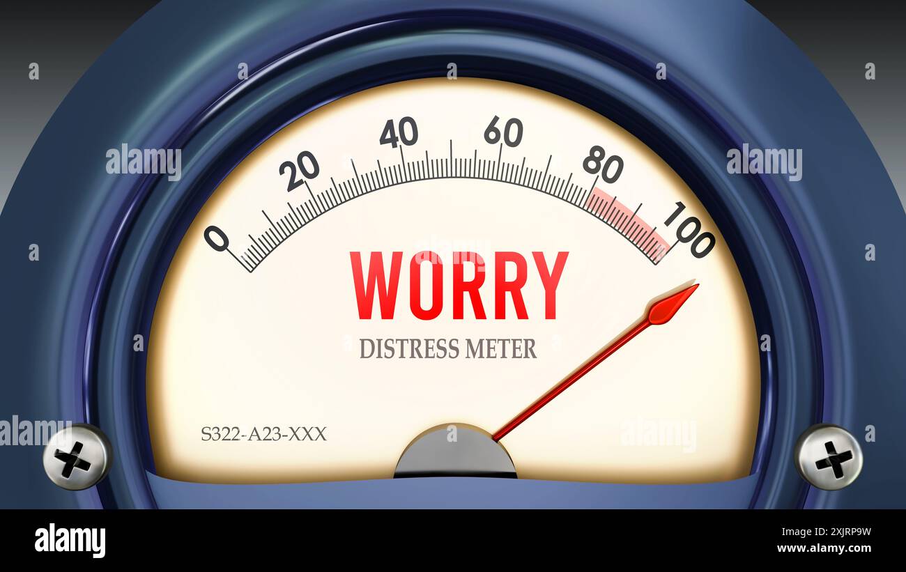 Worry and Distress Meter that is hitting a full scale, showing a very ...