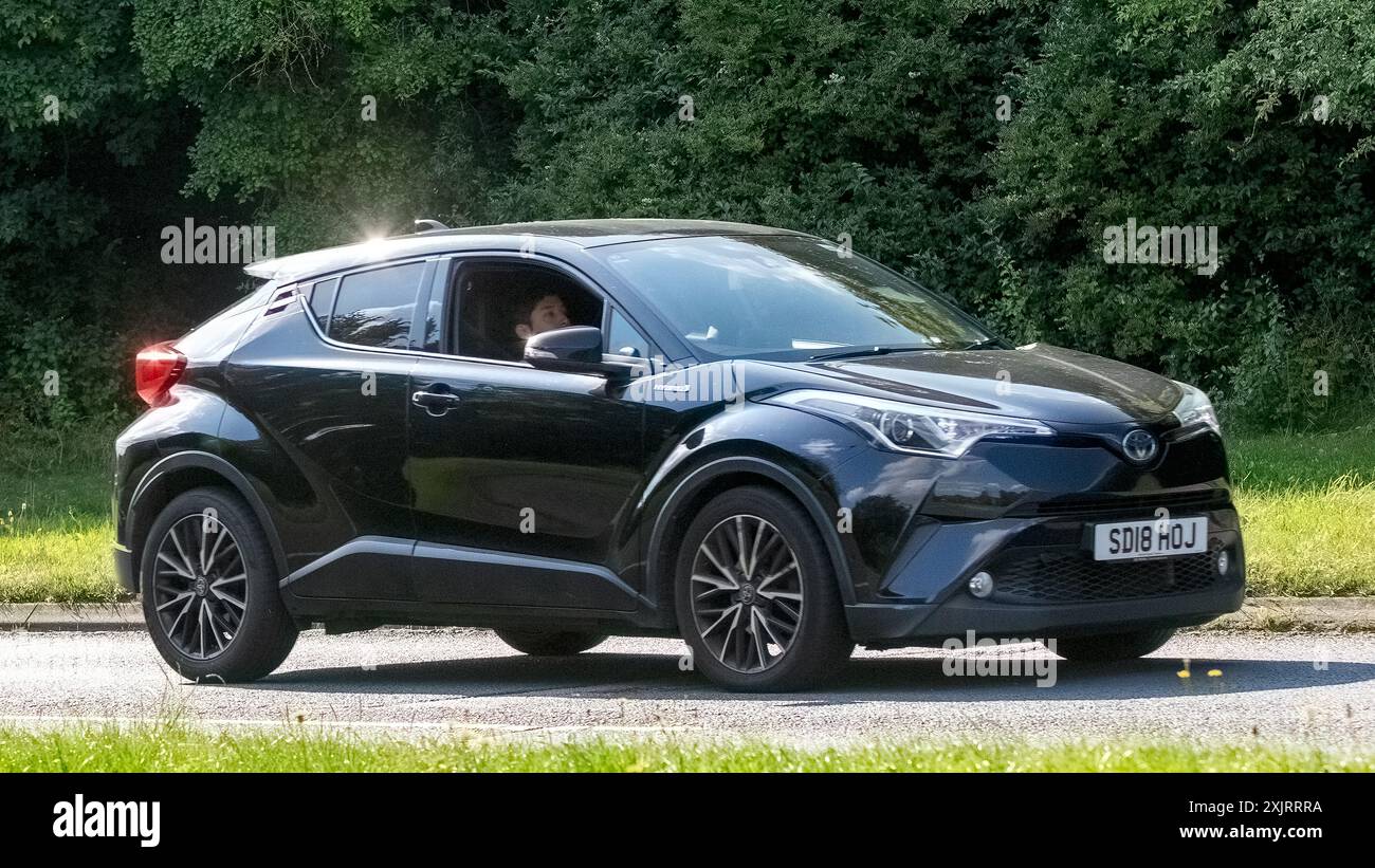 Milton Keynes,UK - July 18th 2024: 2018 black Toyota C-HR hybrid ...