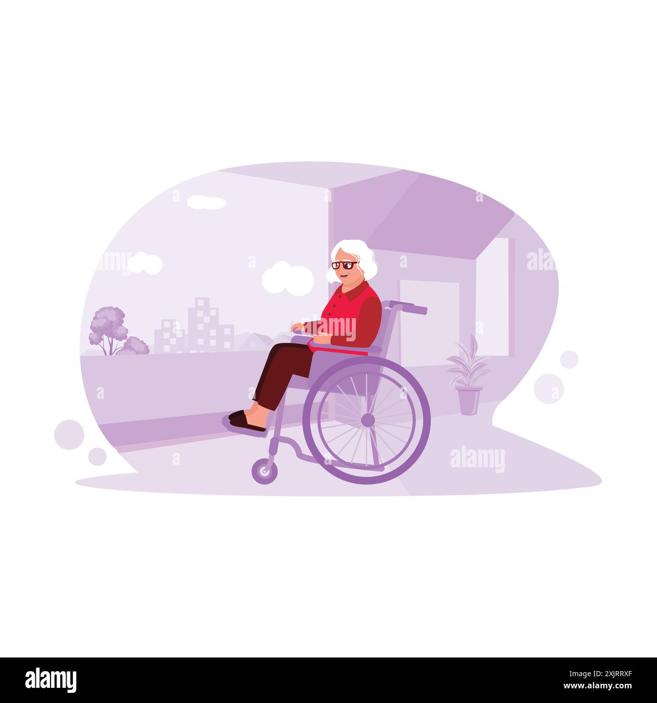 Old lady smiling window Stock Vector Images - Alamy