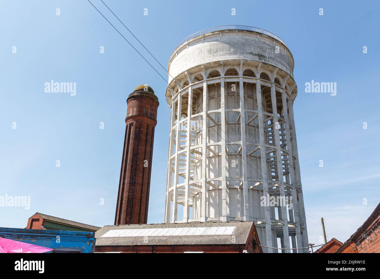 The salt and pepper pot water towers in Goole Stock Photo - Alamy