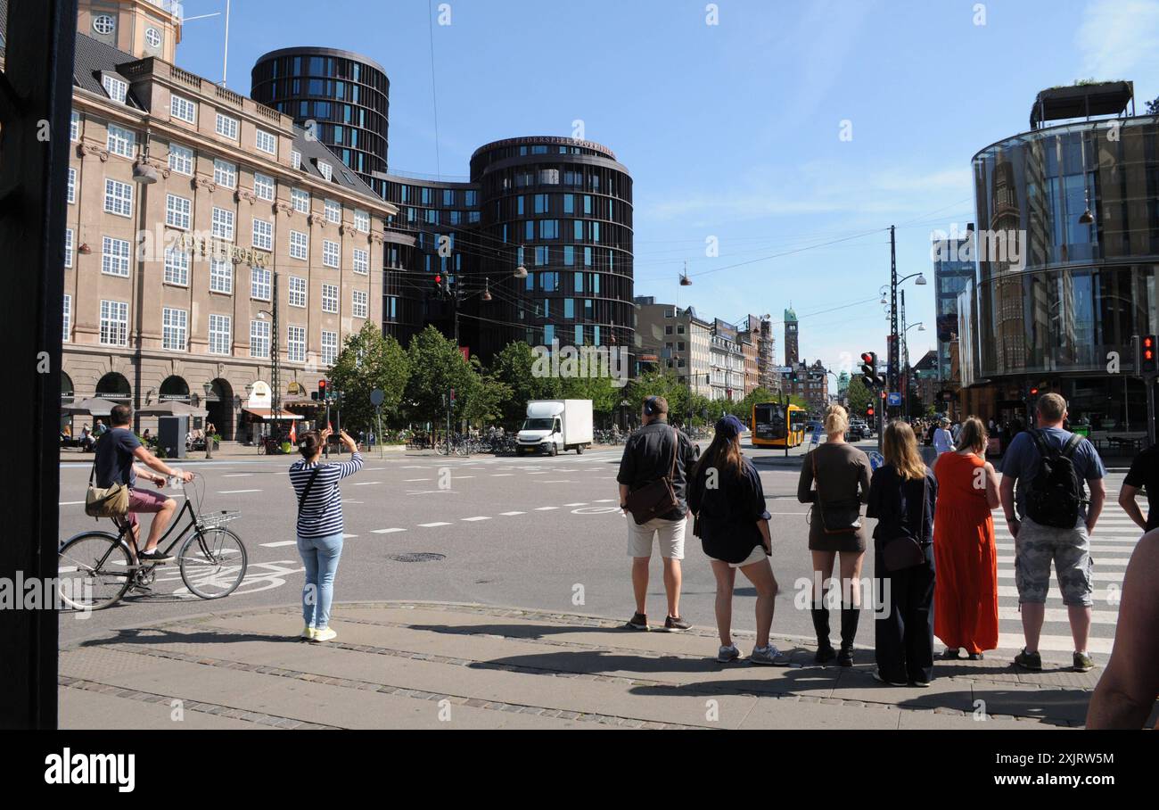 Copenhagen/ Denmark/19 july 2024/View of vesterbrogade in danih capital ...