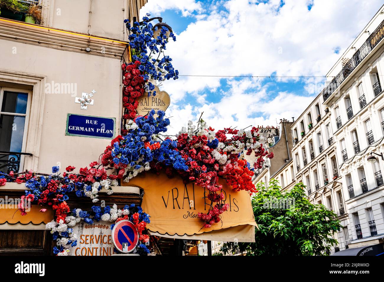 Rue Germain Pilon, a street in the butte of Montmartre, popular for its ...