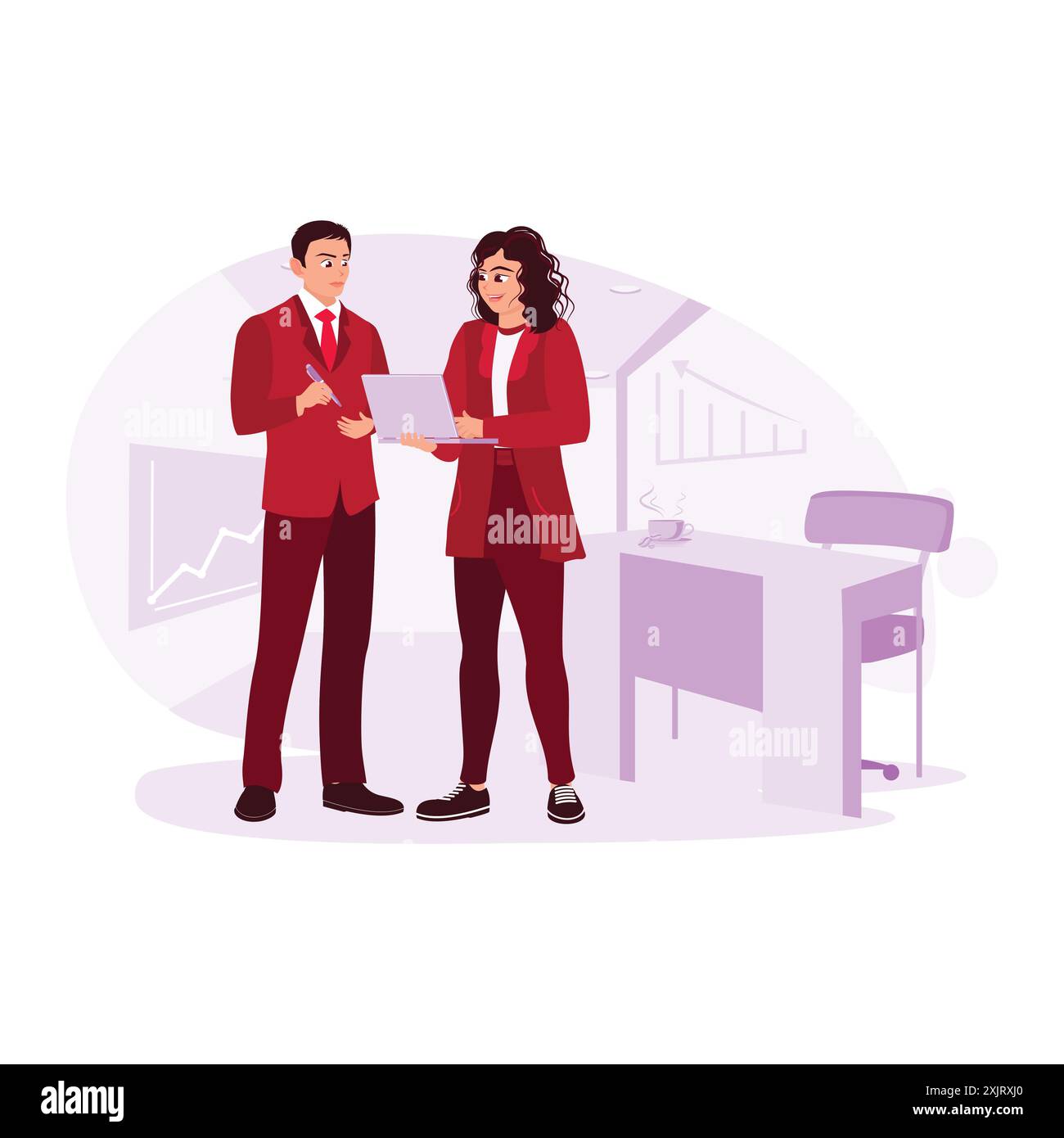 Young employee using modern Stock Vector Images - Alamy