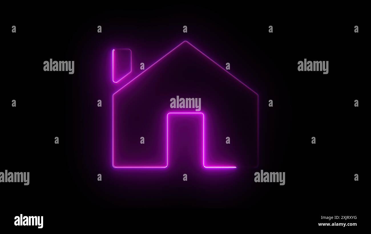 Modern neon house outline hi-res stock photography and images - Alamy