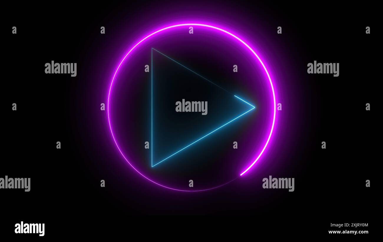 Glowing play button animation technology hi-res stock photography and ...