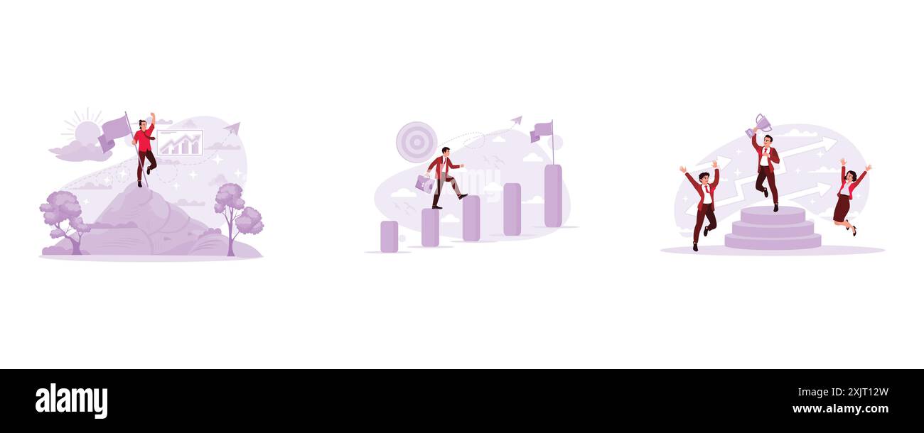 Stair climbing on mountain Cut Out Stock Images & Pictures - Alamy