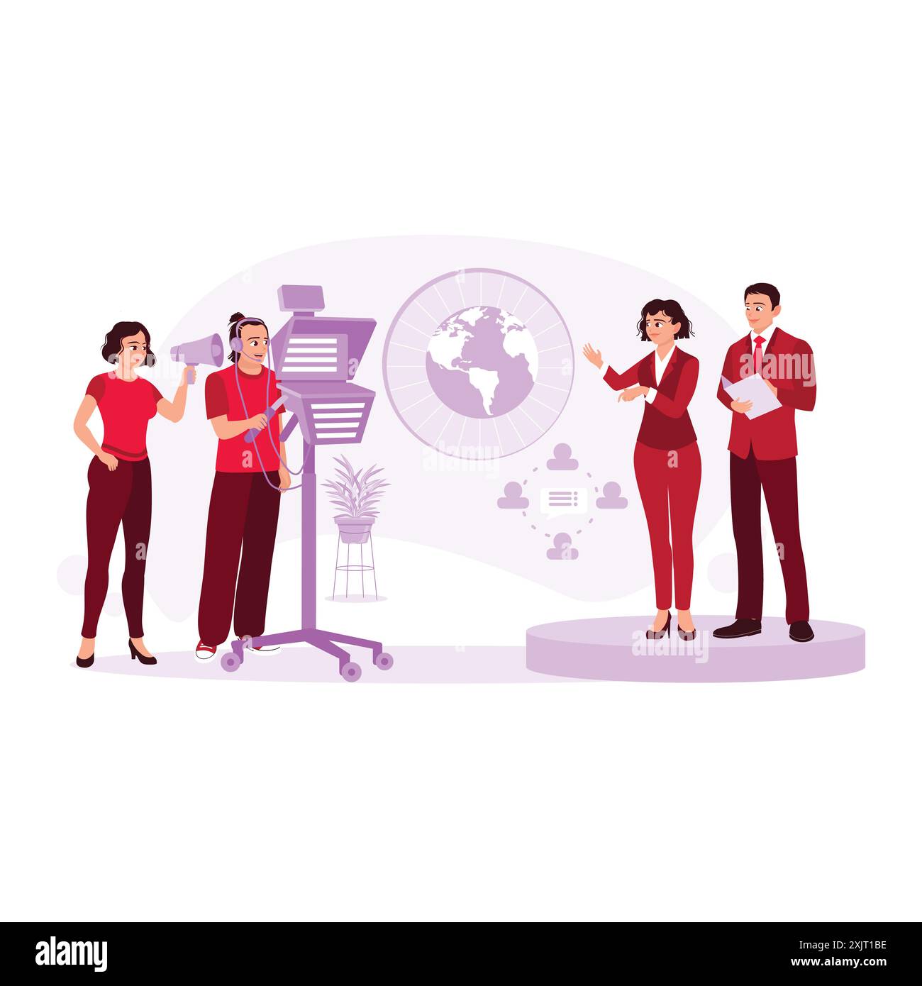 Tv anchor on station Stock Vector Images - Alamy