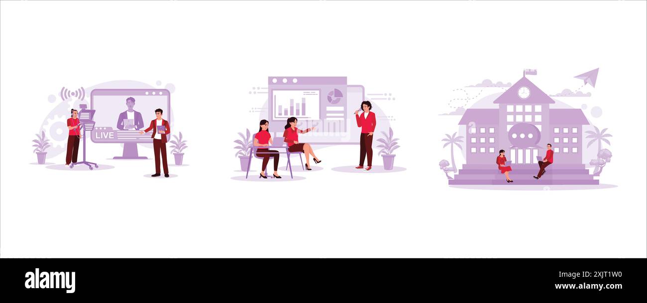 News college student television Stock Vector Images - Alamy