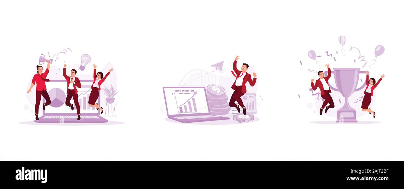 Portrait young man celebrating Stock Vector Images - Alamy