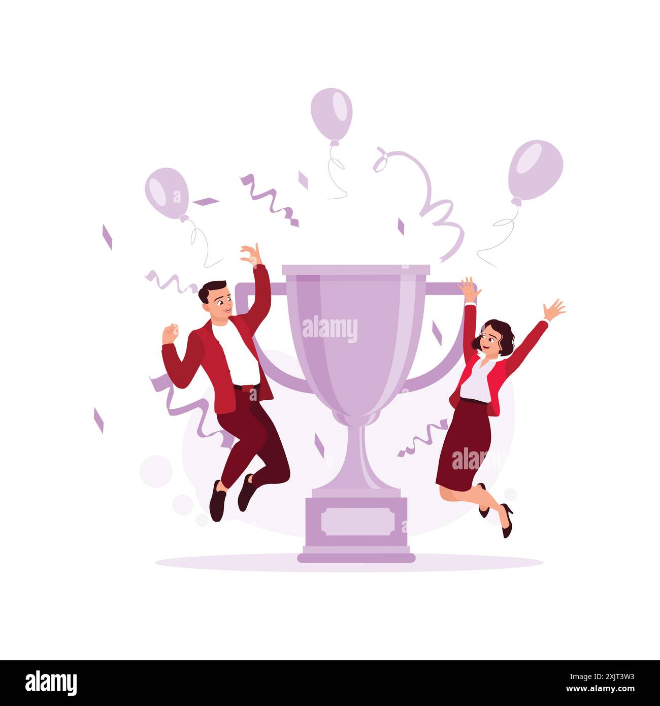 Cheerful woman jumping modern Stock Vector Images - Alamy