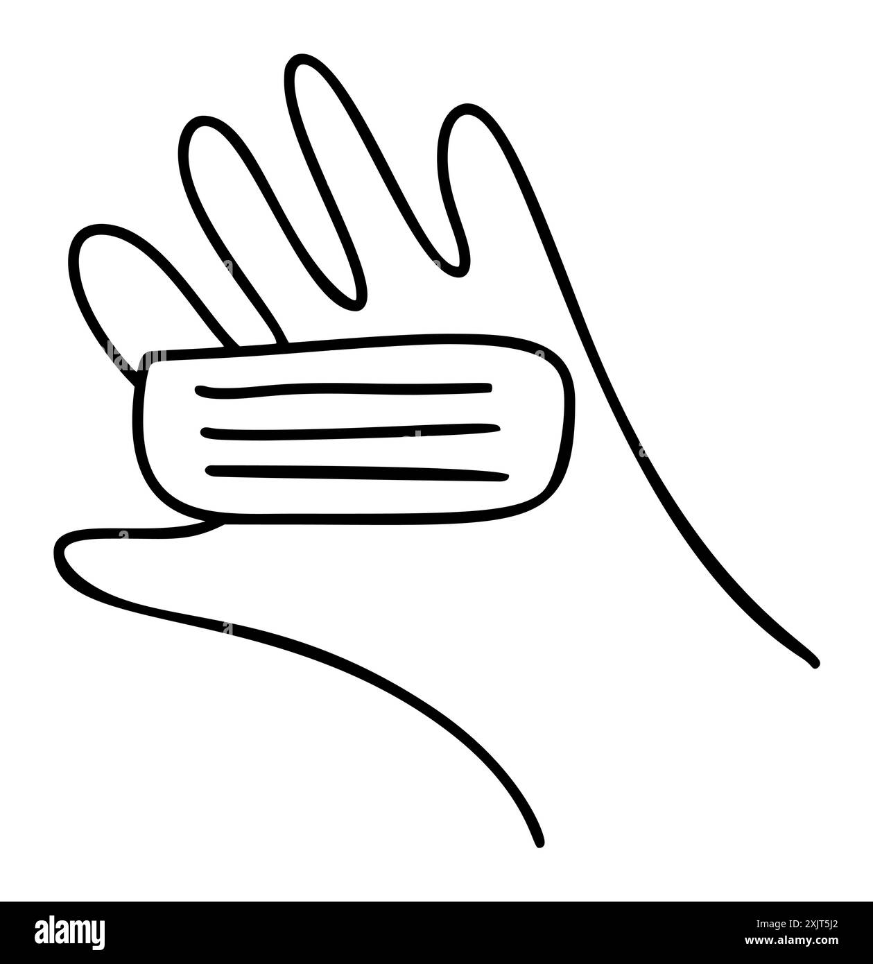 Vector doodle clay or plasticine on hand of kid. Line art illustration ...