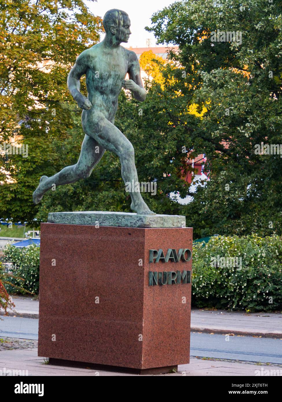 Turku, Finland - Sep, 2022: Statue of famous Finnish runner Paavo Nurmi ...