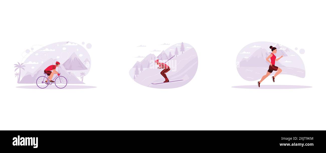 Running over ice Stock Vector Images - Alamy