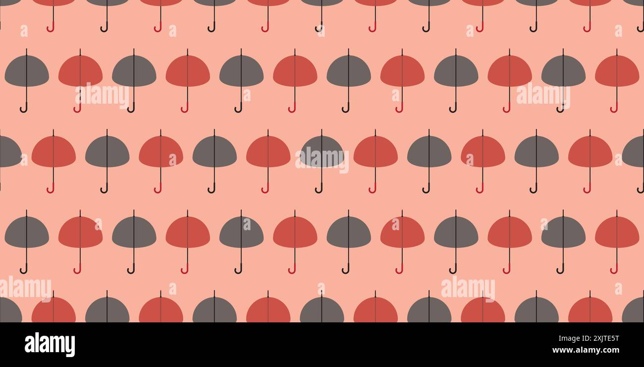 Red and Dark Grey Umbrellas Pattern - Vector Background Design Template ...
