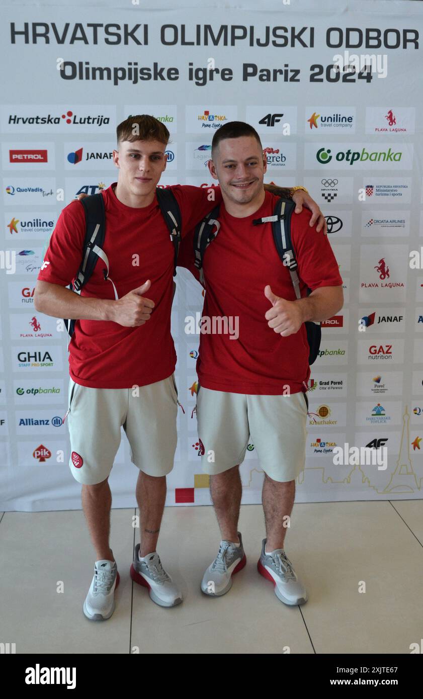 Zagreb, Croatia. 20th July, 2024. Athletes, from left, Aurel Benovic ...