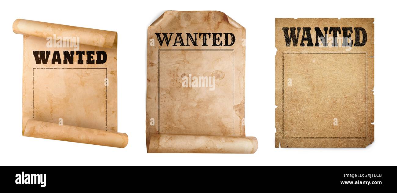 Vintage wanted posters Cut Out Stock Images & Pictures - Alamy