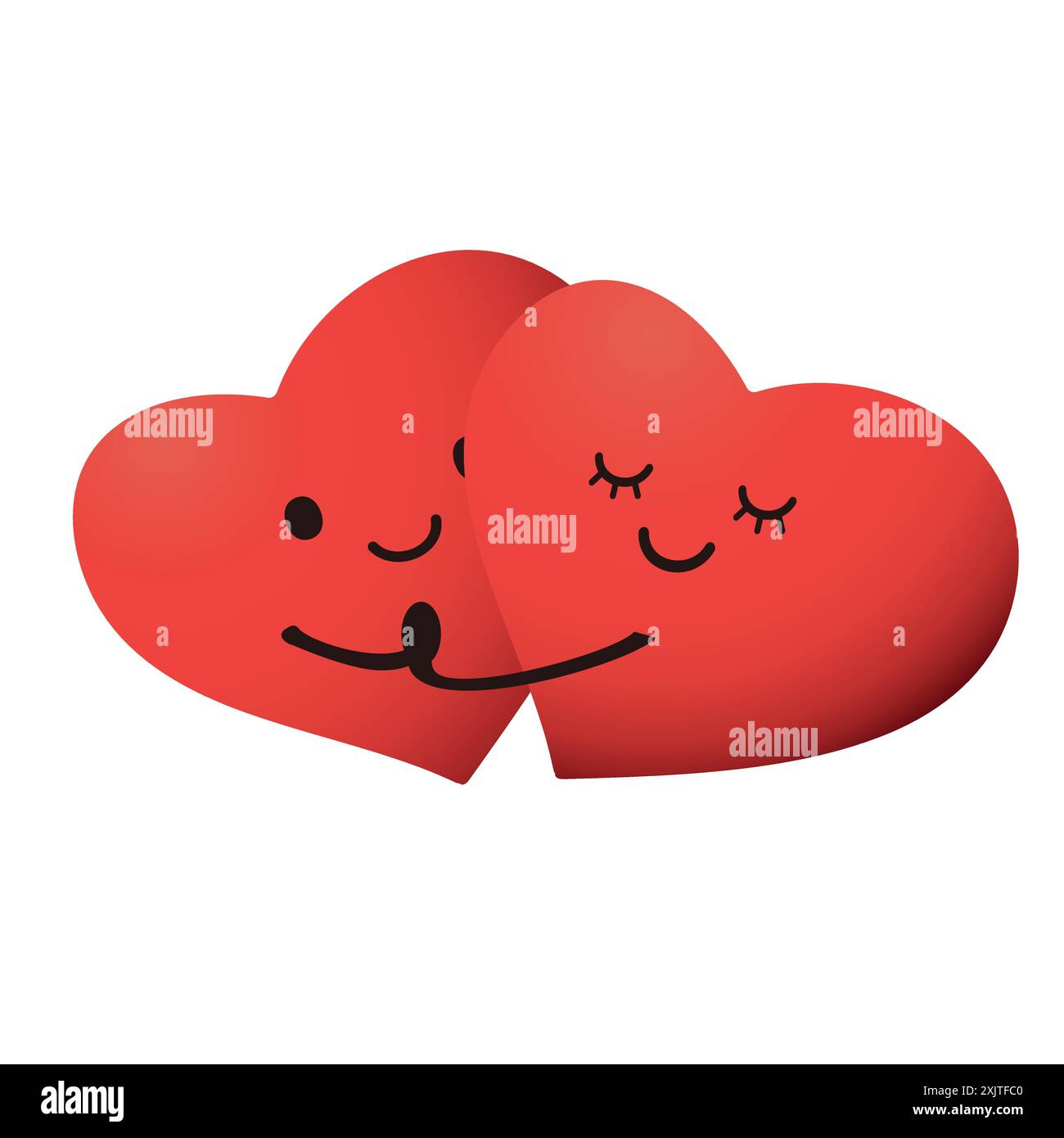 Two hugging hearts Stock Vector Images - Alamy