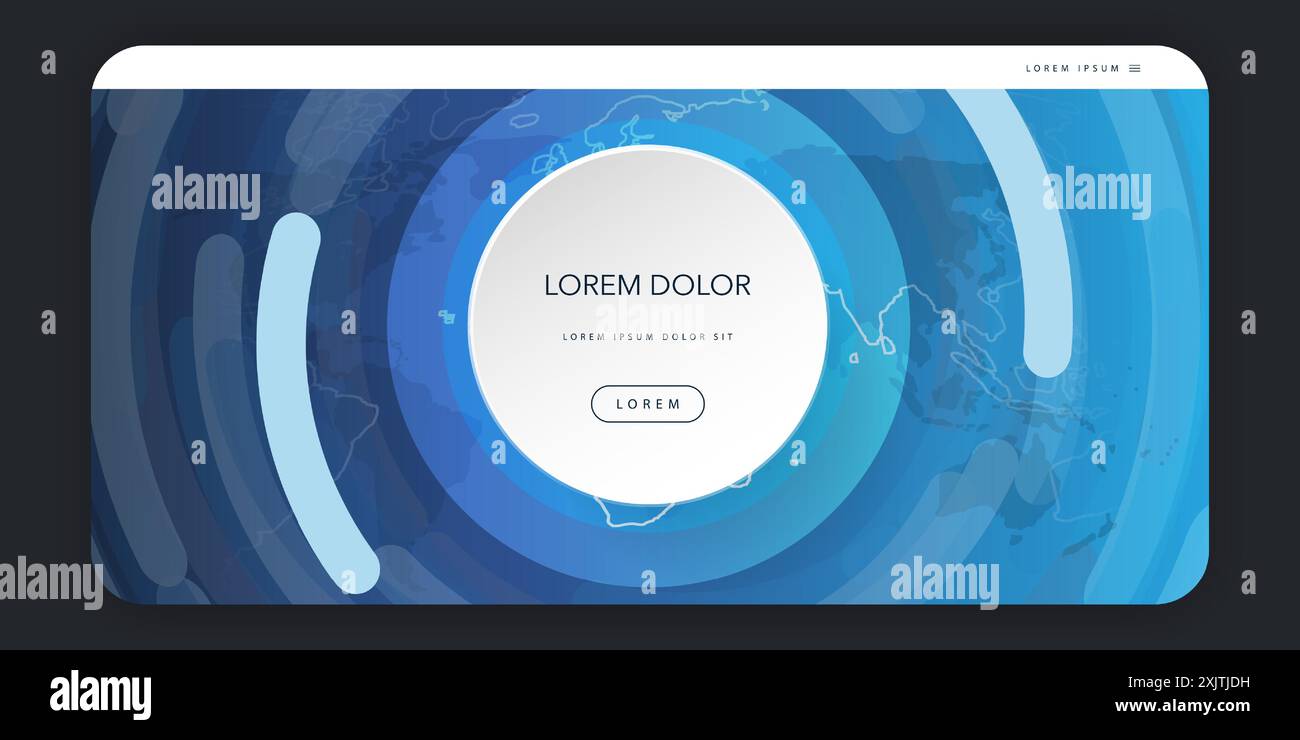 Web Design Elements - Header or Banner Design with World Map and ...
